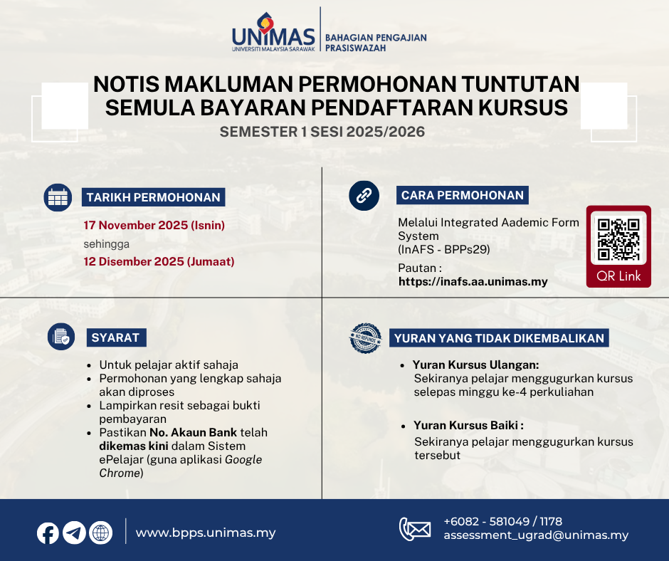Notis Makluman Permohonan Tuntutan Semula Bayaran Pendaftaran Kursus ...